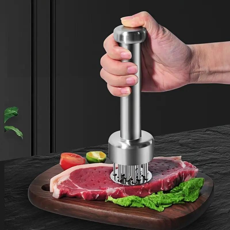 Stainless Steel Meat Tenderizer, 1 Count Kitchen Meat Cooking Tool ...