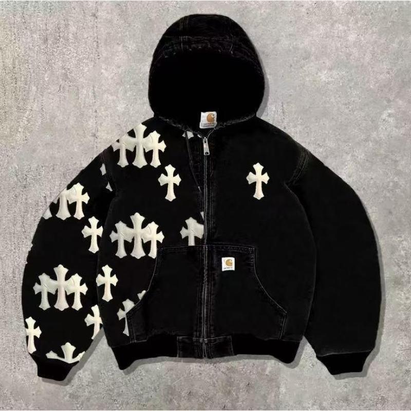 Vintage Cross Zipper Lined Zipper Jacket hoodie Womenswear Sweatshirts ...