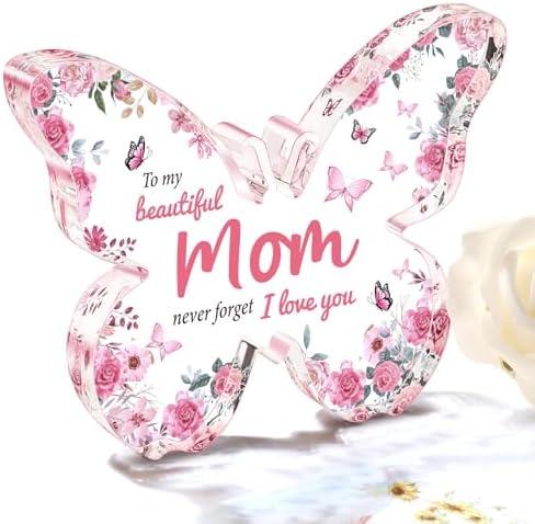 Eletorot Unique Mom Birthday Gifts Butterfly-Shaped Acrylic Keepsake ...