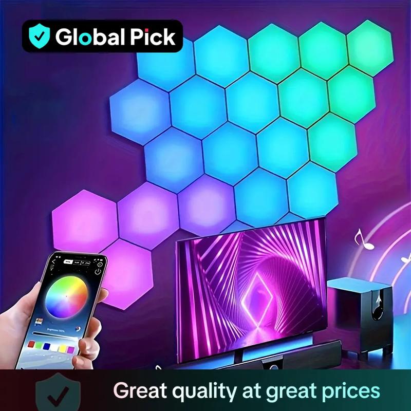 Smart LED Hexagonal RGB Color Changing Indoor Wall Light, USB Powered ...