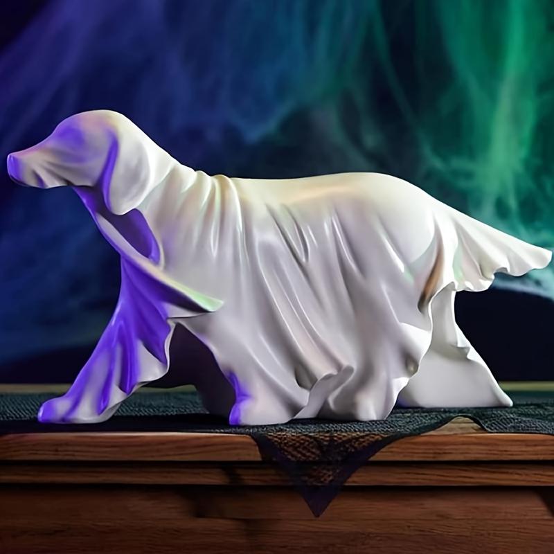 1pc 2025 Halloween Ghost Dog Figurine with Night Light, 3D Spooky ...