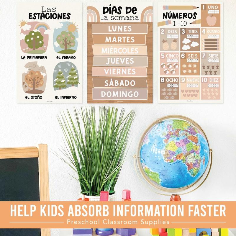 Spanish Posters | Set of 12 | Spanish Educational Supplies Sticker ...