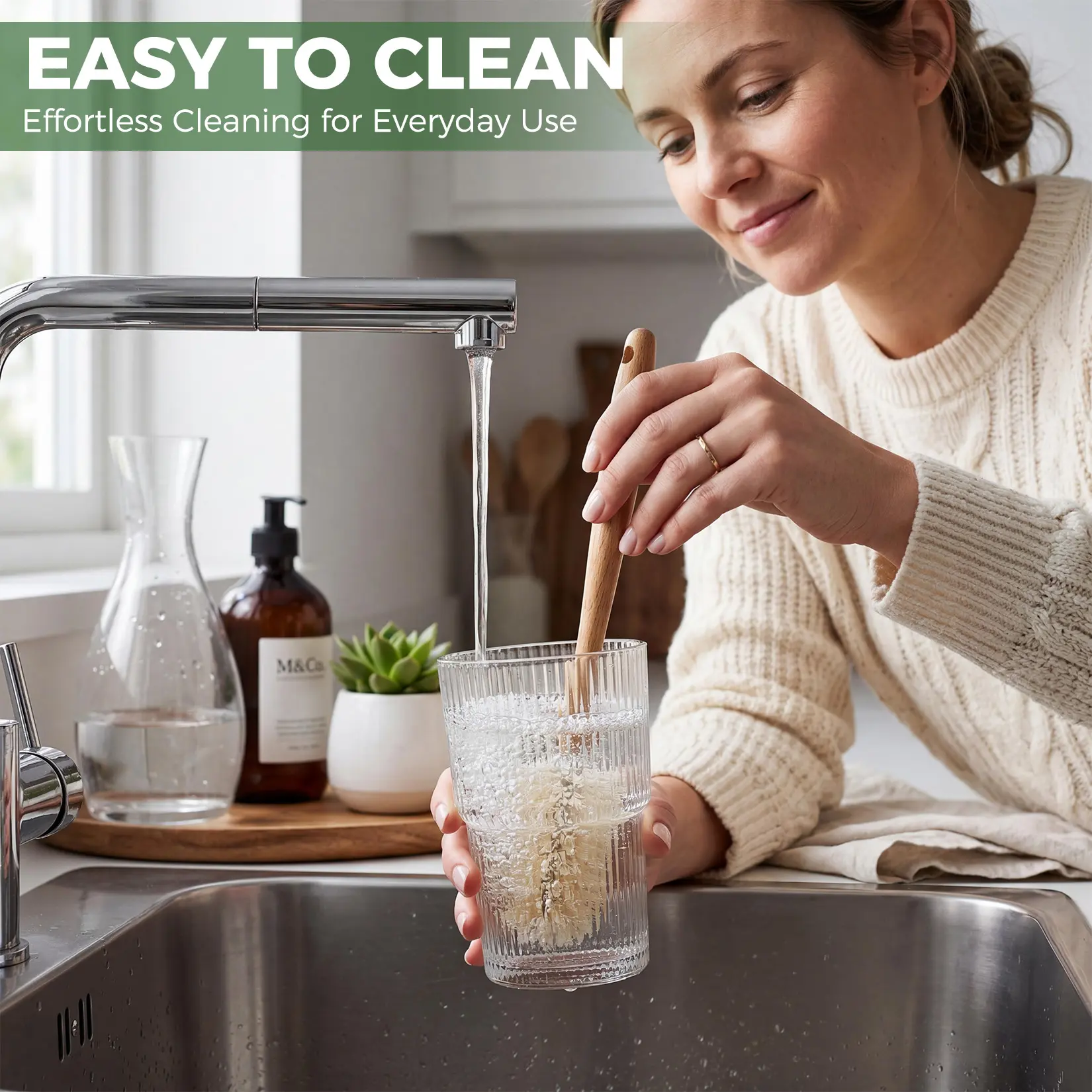 13oz Reusable Clear Ribbed Glass Tumbler with Lid & Straw, Aesthetic ...