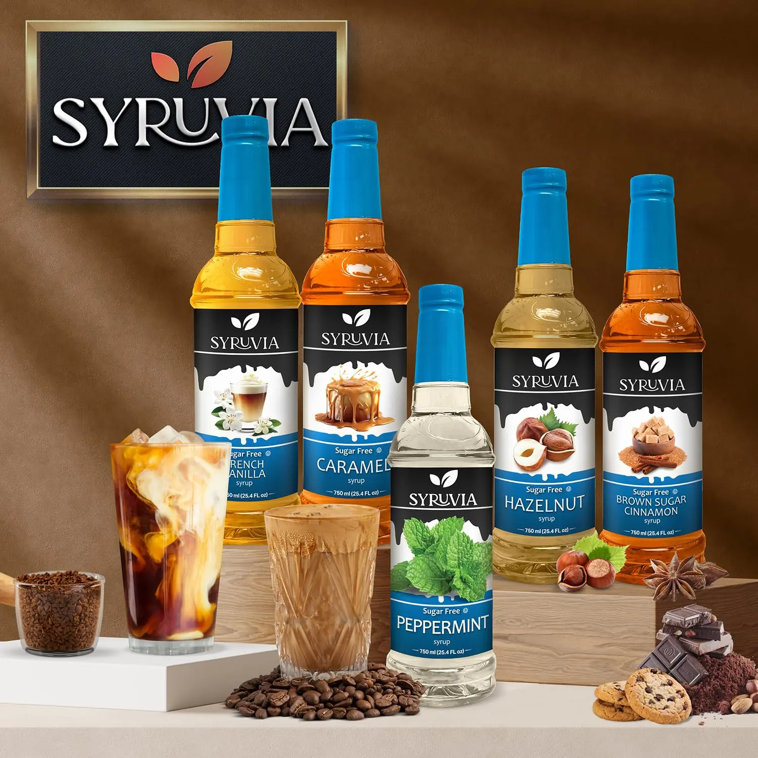 Syruvia Sugar Free Coffee Syrup Variety Pack – Dubai Chocolate, Toasted ...