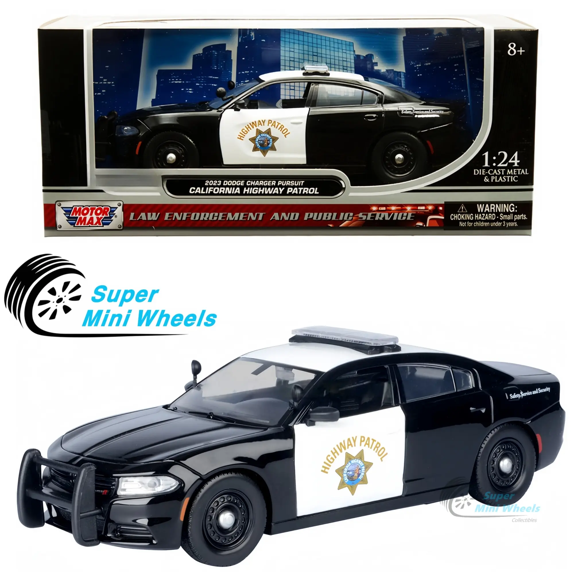 Motormax 1:24 2023 Dodge Charger Pursuit California Highway Patrol ...