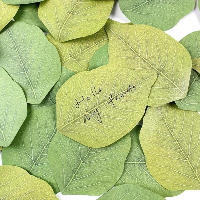 Creative Leaf Shaped Sticky Note, 50/100/200pcs Cute Small Fresh ...