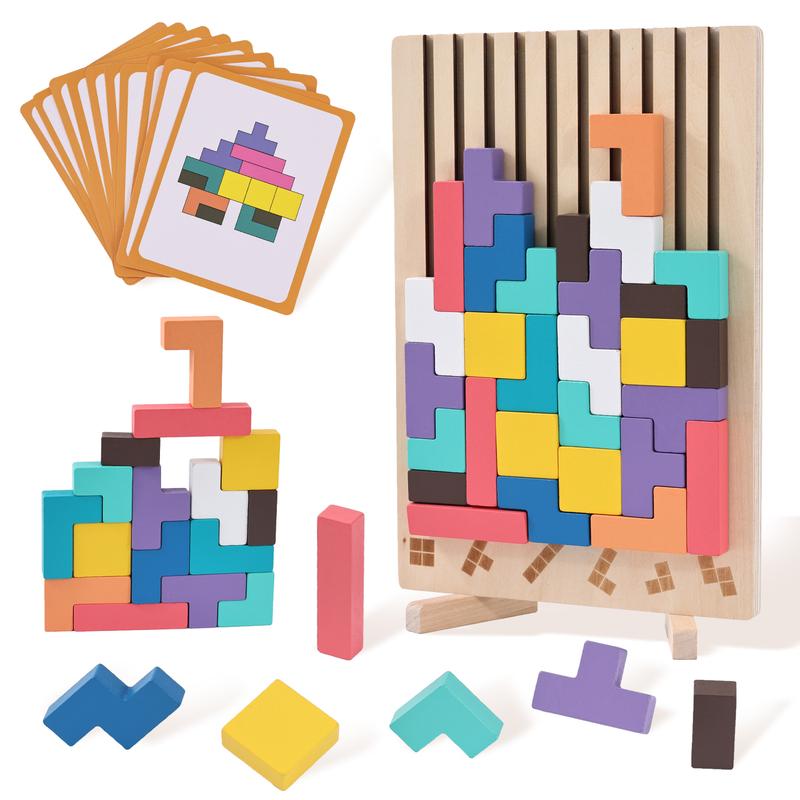 Wooden 3D Russian Block Puzzle Jigsaw Puzzle Toy Montessori Educational ...