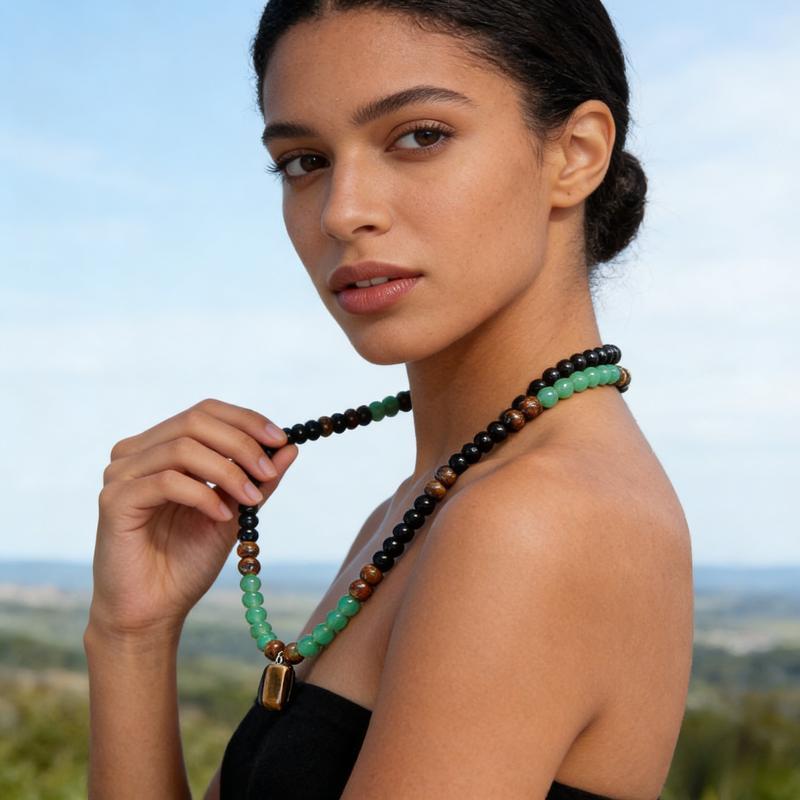 Money Attraction Necklace With GreenAventurine & Tiger Eye Pendant ...