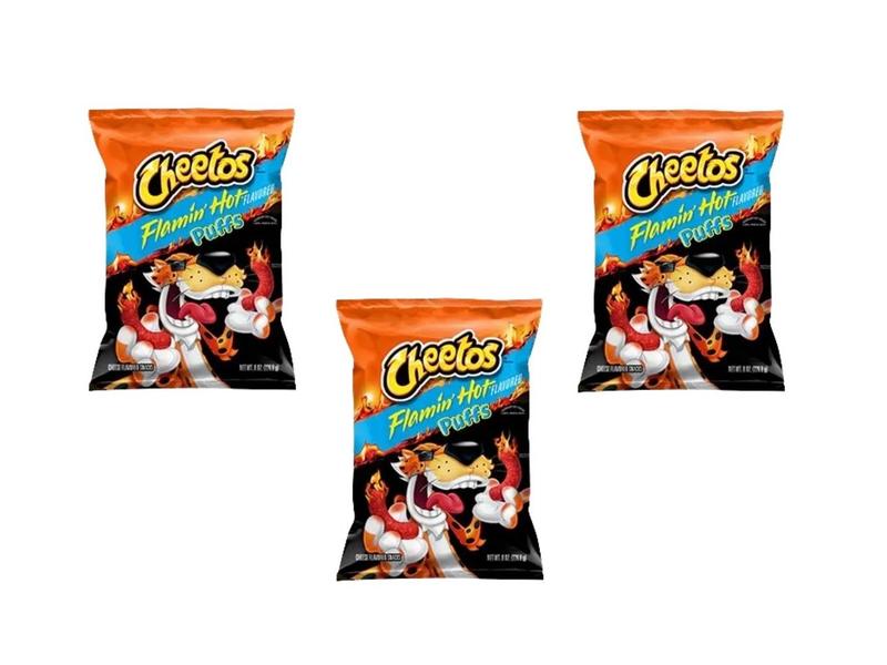 3 Pack - Cheetos Puffs Flamin' Hot Cheese Flavored Snacks - TikTok Shop
