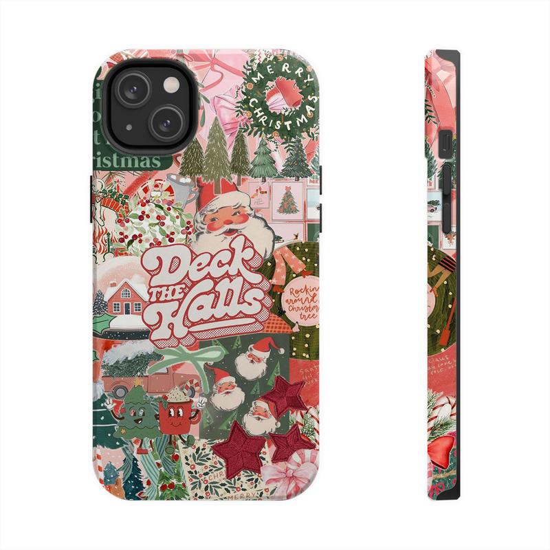 Retro Christmas Collage Phone Case, Vintage Santa & Winter Phone Case ...