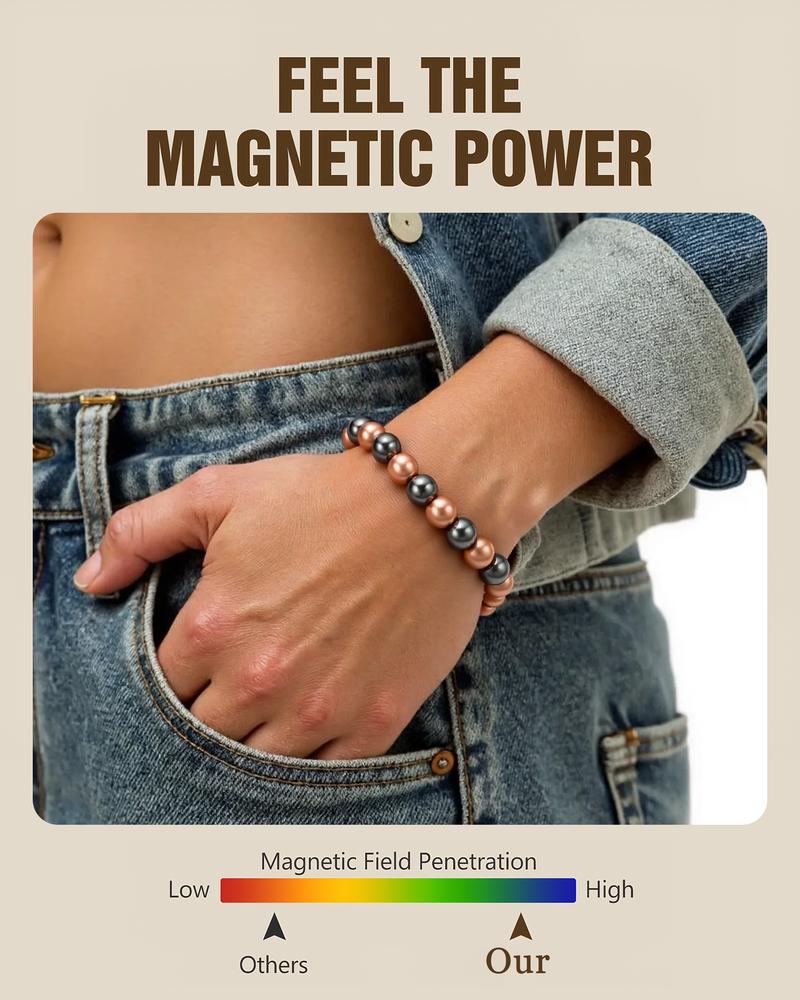 Pure Copper Magnetic Bracelet 99.9% Copper Content Trendy Stack Bangle ...