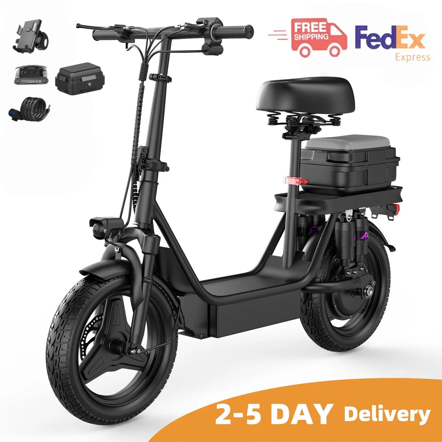 [TOOFLY]Electric Scooter with Seat for Adults 740W Motor 25 Mile Range ...