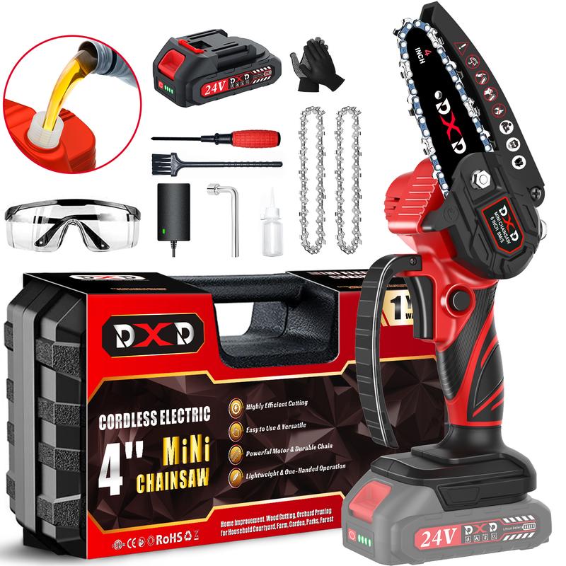 Mini Chainsaw, 4-inch and 6-inch Electric Cordless Chain SawPortable ...