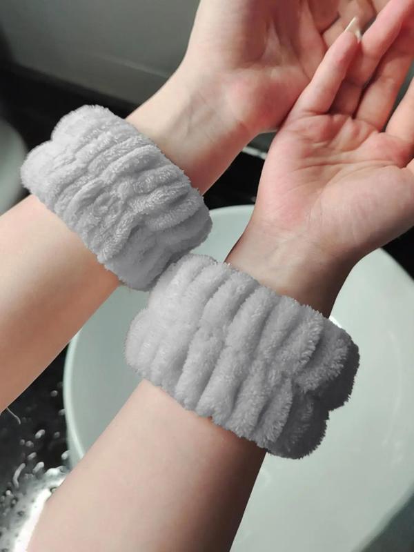 2pcs/set Microfiber Wrist Wash Band, Soft Spa Wrist Washband, Face Wash ...