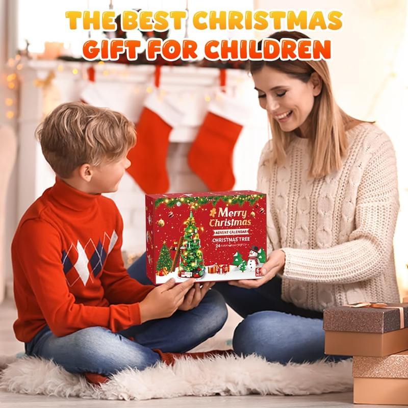 Advent Calendar 2025 Christmas Tree Building Toy Set with LED light ...
