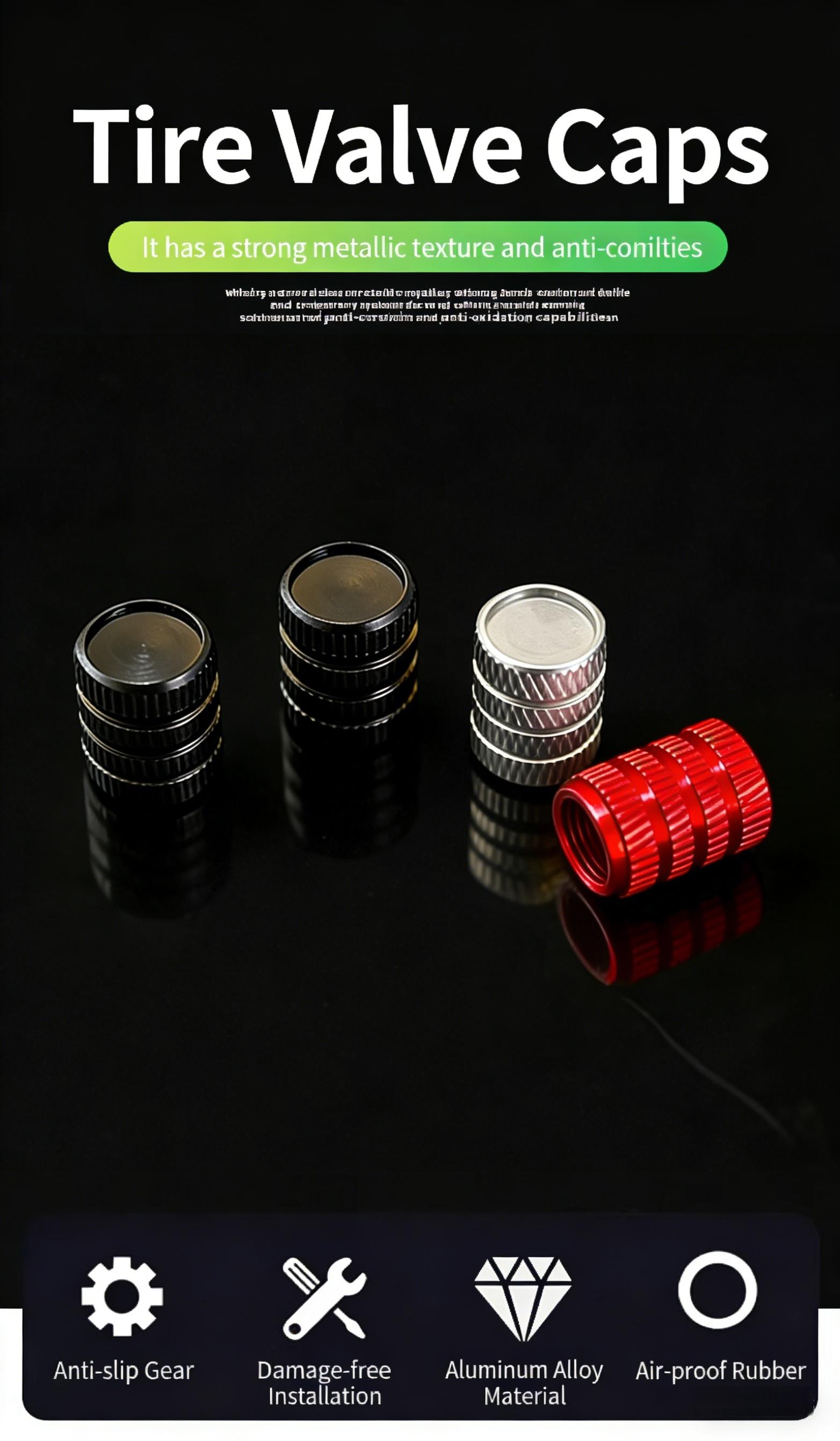 5-Pack Red & Black Luxury Aluminum Tire Valve Caps For BMW 3 5 7 Series ...