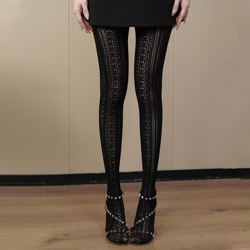 Chic Lorita Lace Tights JK Style Sheer Patterned Hosiery Breathable ...