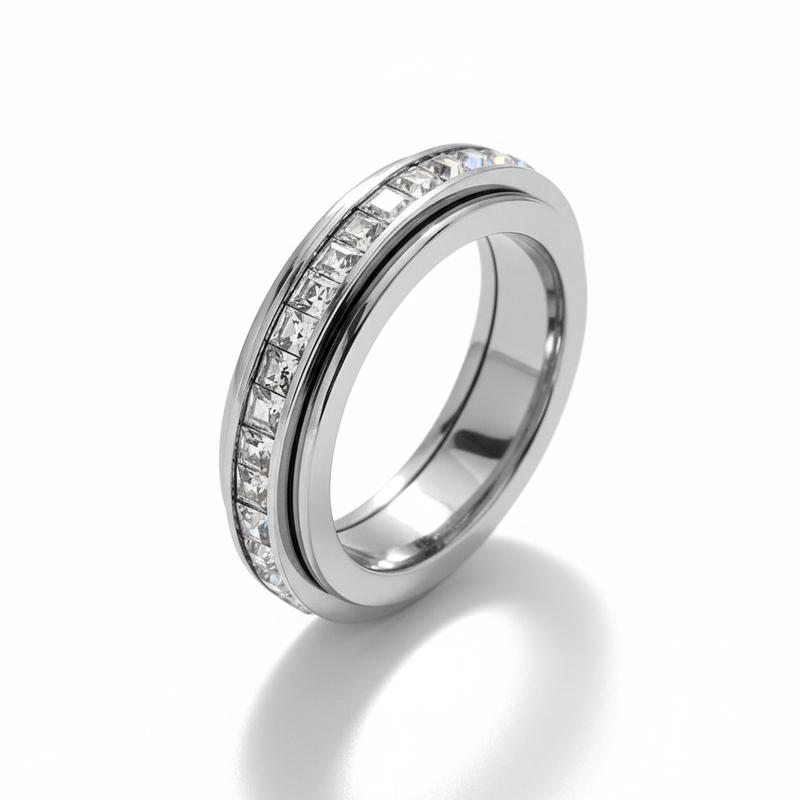 Anxiety Rings for Women and men Titanium Steel Spinner Fidget Band ...