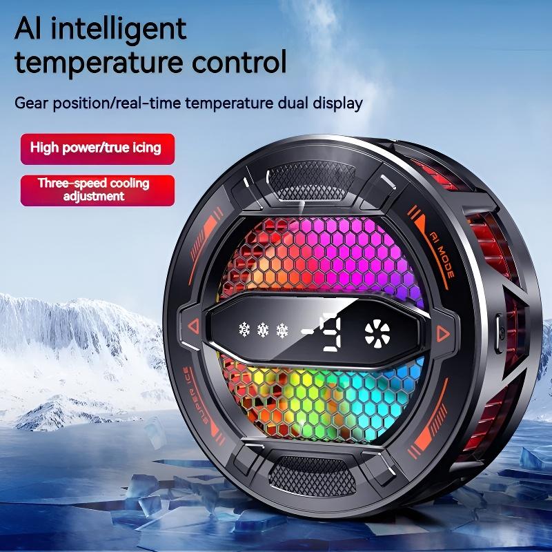 Black Phone Cooler with Digital Display Temperature Magnetic Clip for ...