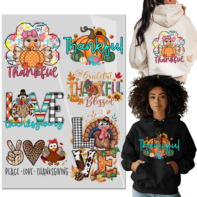 6 PCS Iron on Transfers, Thanksgiving Day DTF Transfers Ready | Holiday ...