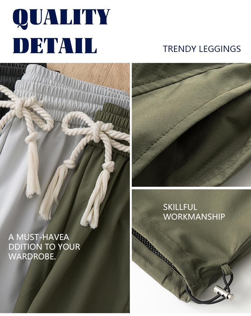 Men's Loose Pocket Drawstring Waist Cargo Pants Casual Comfy Zipper ...
