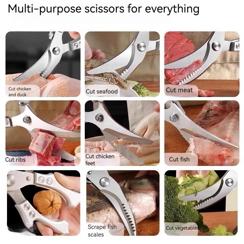 Kitchen Scissors Chicken Bone Kitchen Shears,Duck Fish Cutter Stainless ...