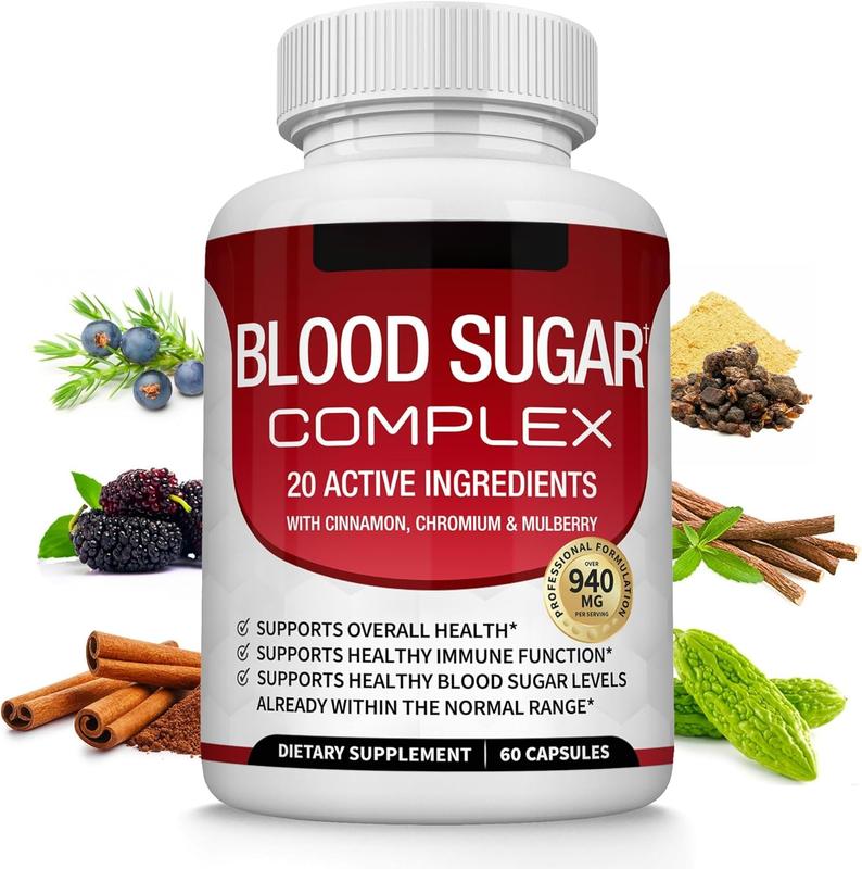 Blood Sugar Complex 20 Vitamins &Minerals Support Overall Health sugar ...