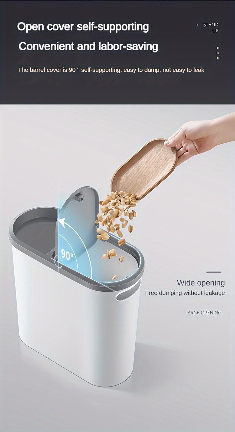 Stylish Large Capacity Push-On Kitchen Trash Can with Lid - Space ...