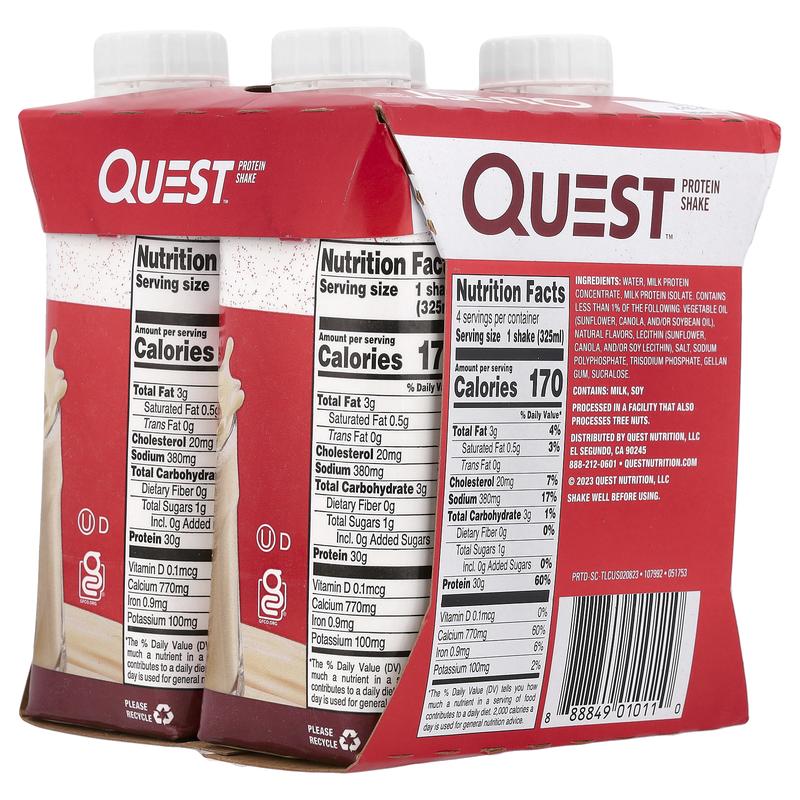 Quest Nutrition Protein Shake, Salted Caramel, 4 Shakes, 11 fl oz (325 ...