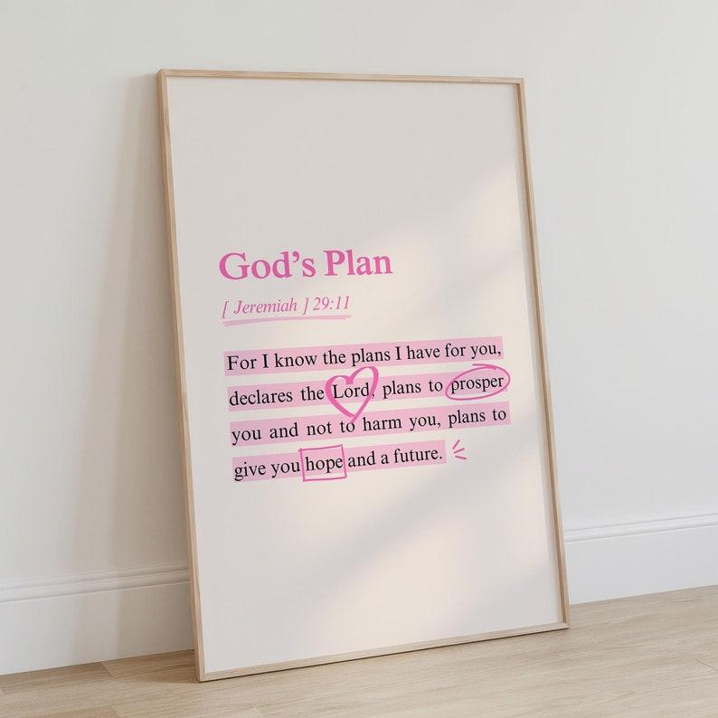 Jeremiah Wall Art Pink Bible Verse Wall Art Aesthetic Wall Art ...