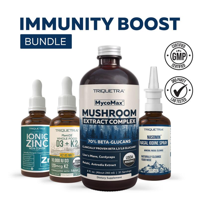 Triquetra Health Immunity Boost Bundle - Nasomin Nasal Cleanse, Ionic Zinc, D3 + K2, MycoMax ...