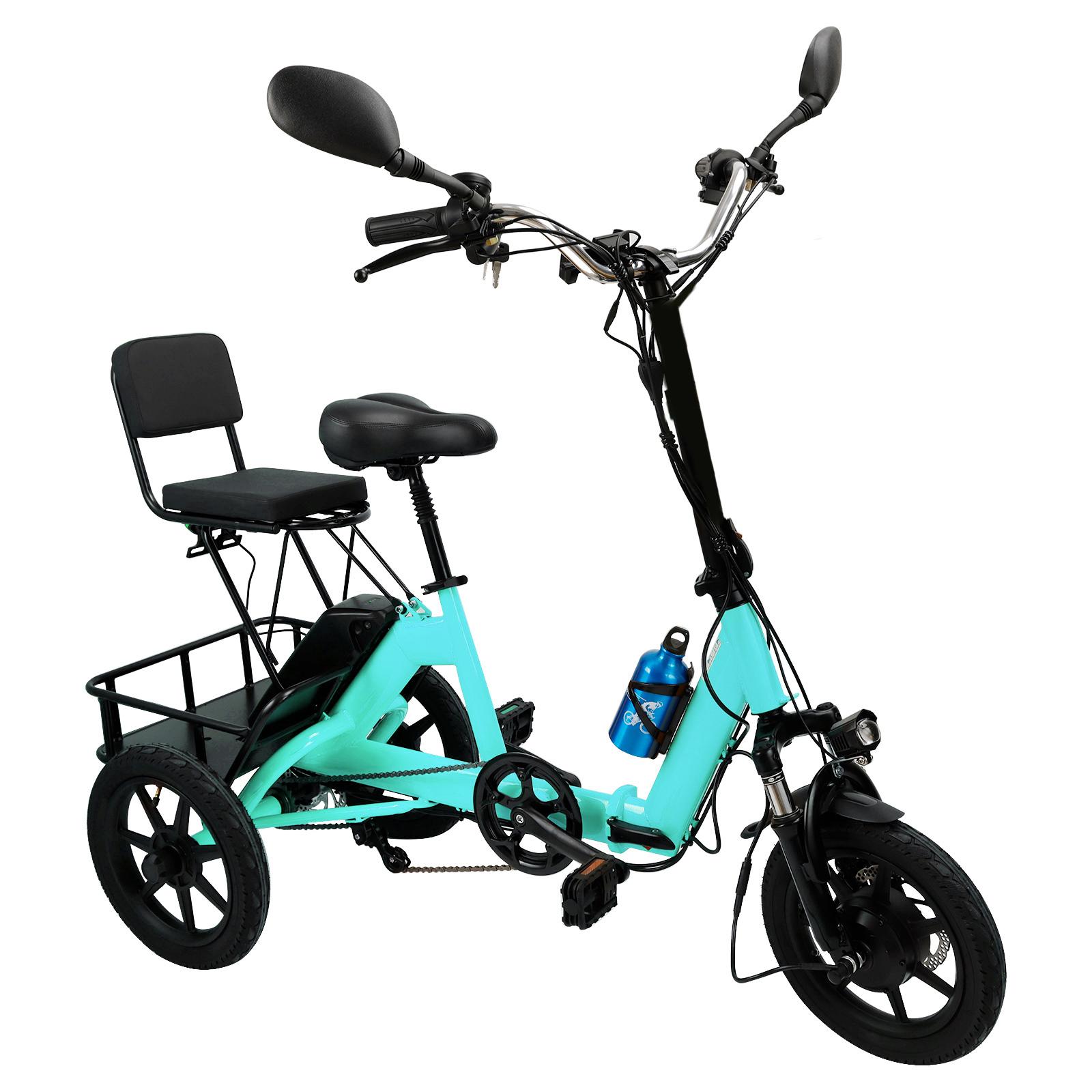 Areyourshop 350W Foldable Three Wheel Electric Tricycle for Adults ...