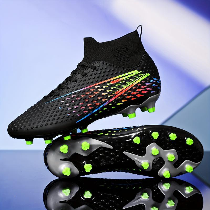 Boy's Trendy High Top Non Slip Football Cleat With Spikes, Professional ...