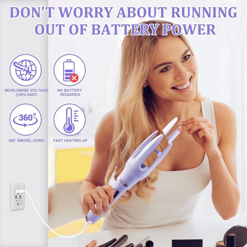 Automatic Hair Curler,Automatic Curling Iron with 4 Temperatures,Dual ...