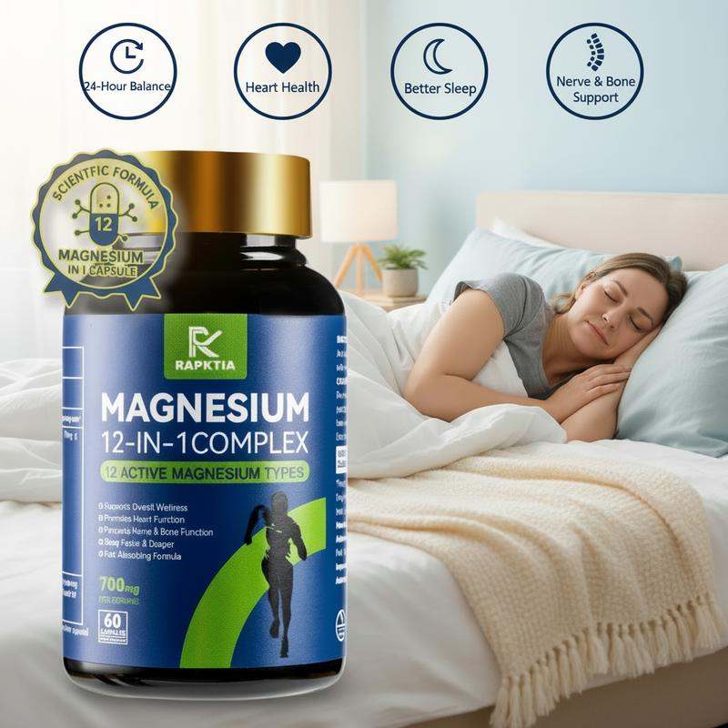 12-in-1 Essential Magnesium Complex 700mg, Supports Better Sleep ...