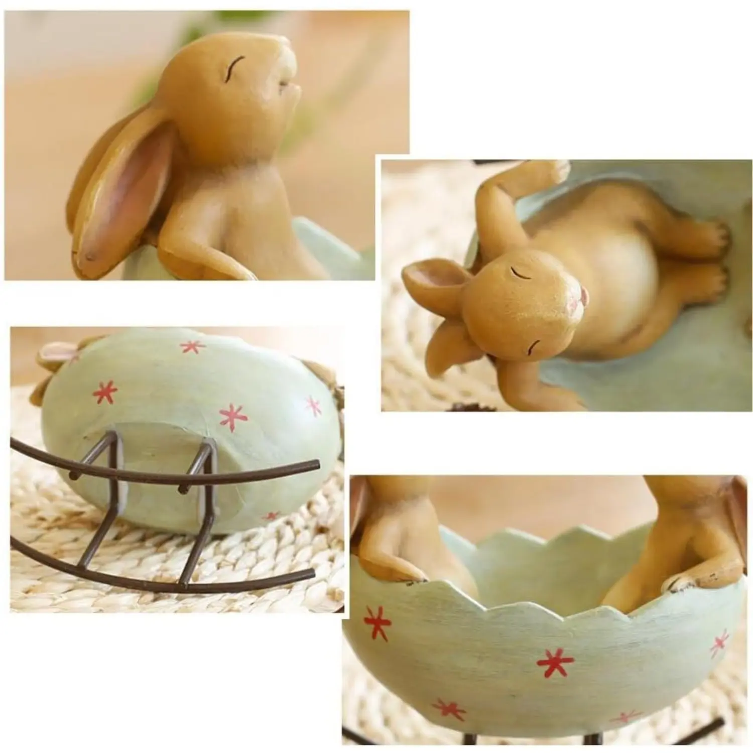 Laughing Bunny Rabbits Rocking in an Easter Egg Cradle Spring Easter ...