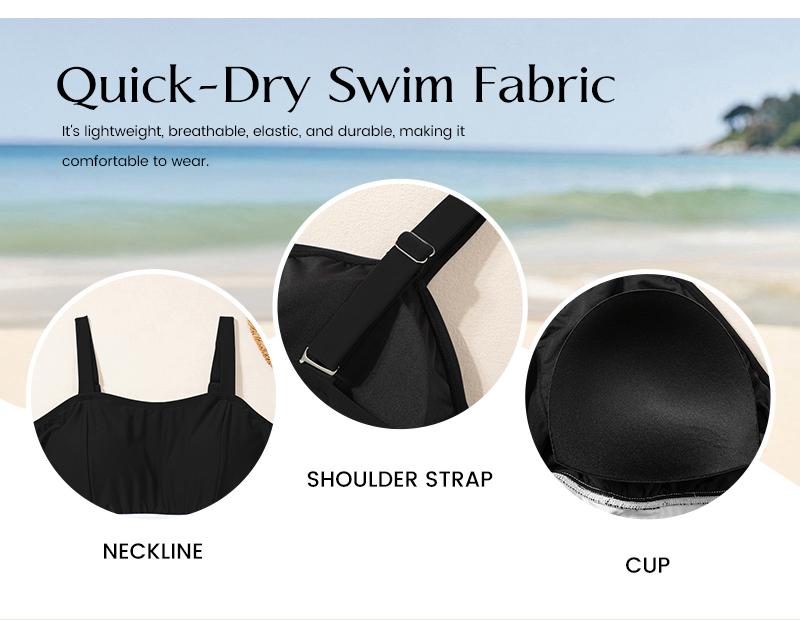 Eytino Plus Size Tankini Swimsuits for Women Colorblock Two Piece ...