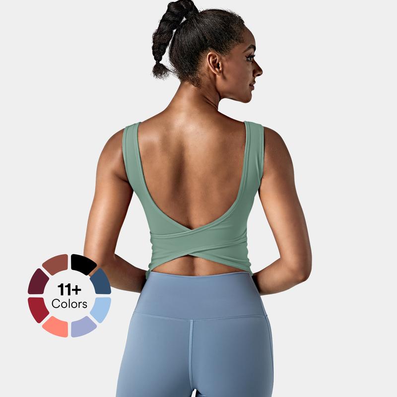 Halara U Neck Backless Crossover Barre Ballet Dance Tank Top - TikTok Shop