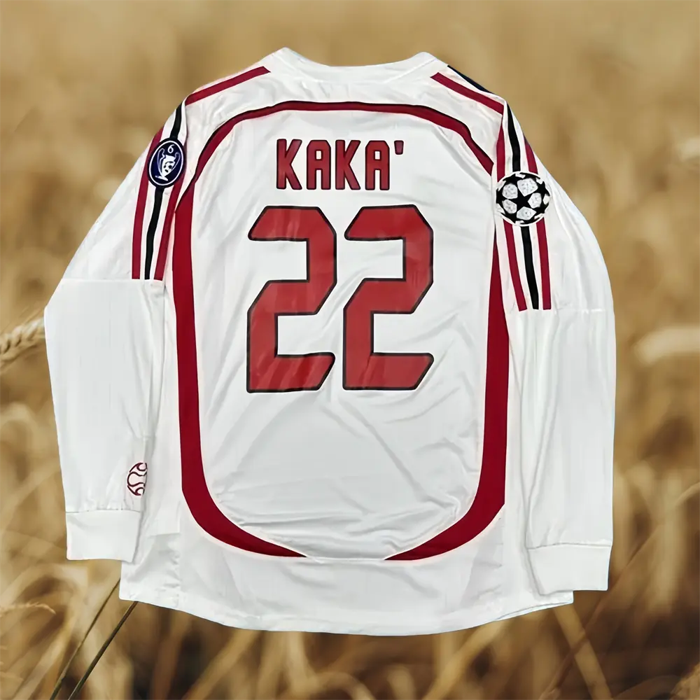 06-07 Season Away White Kaka #22 Long-Sleeve Soccer Jersey - TikTok Shop