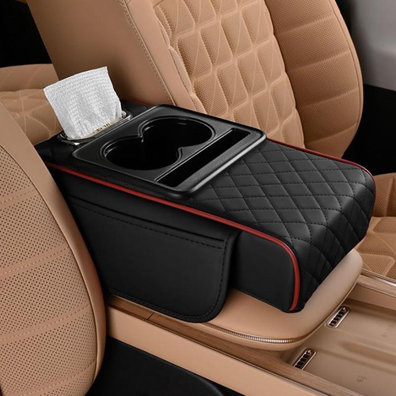 Car Armrest Cushion,5-in-1 Center Console Cover with 2 Storage Bags Cup ...