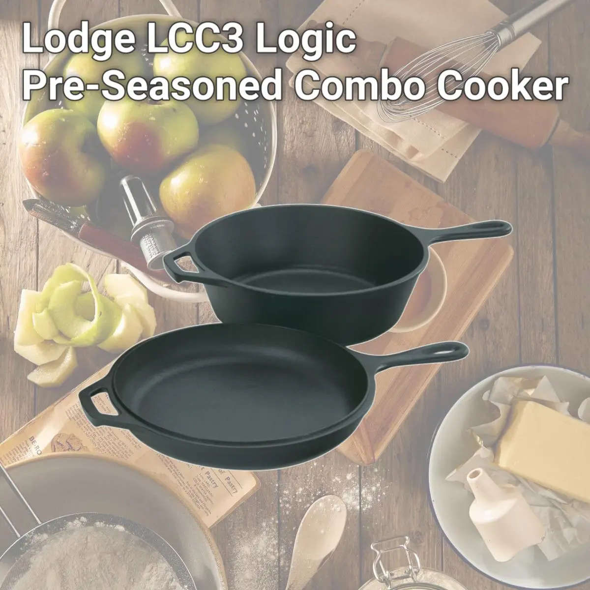 Lodge LCC3 Logic Pre-Seasoned Combo Cooker - Versatile Cast Iron ...