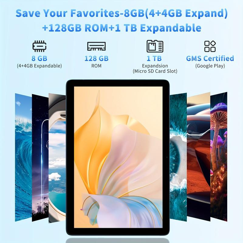 Tablet 10.1-inch Android 14 operating system Tableta, 2-in-1 tablet ...