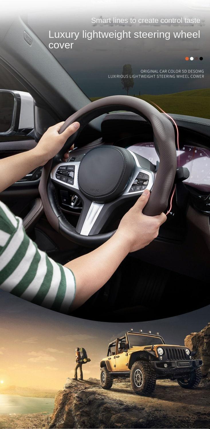 Napa Nappa Leather Steering Wheel Cover for 2026 New-AII Cars - Quick ...