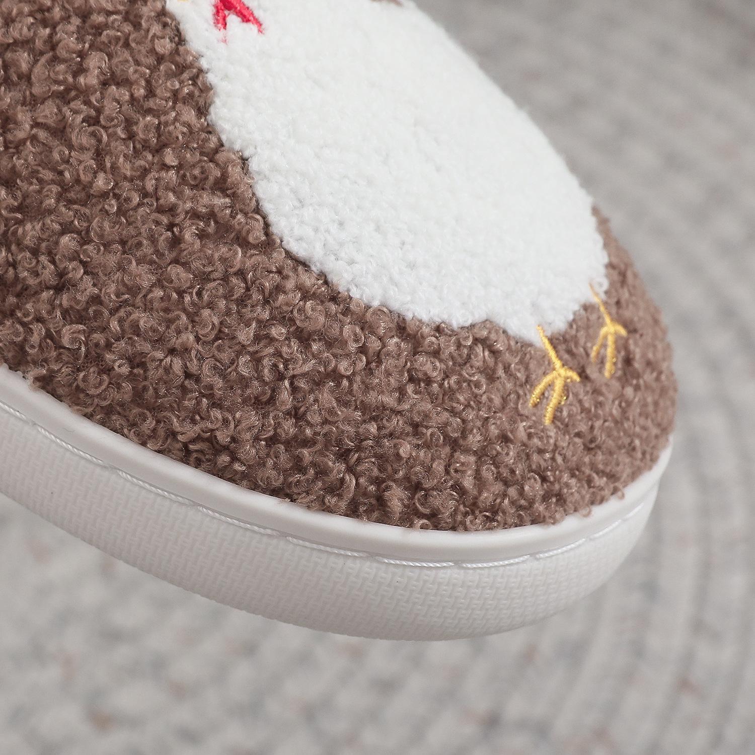 Women's Cute Cartoon Chicken Design Plush Slippers Casual Soft ...