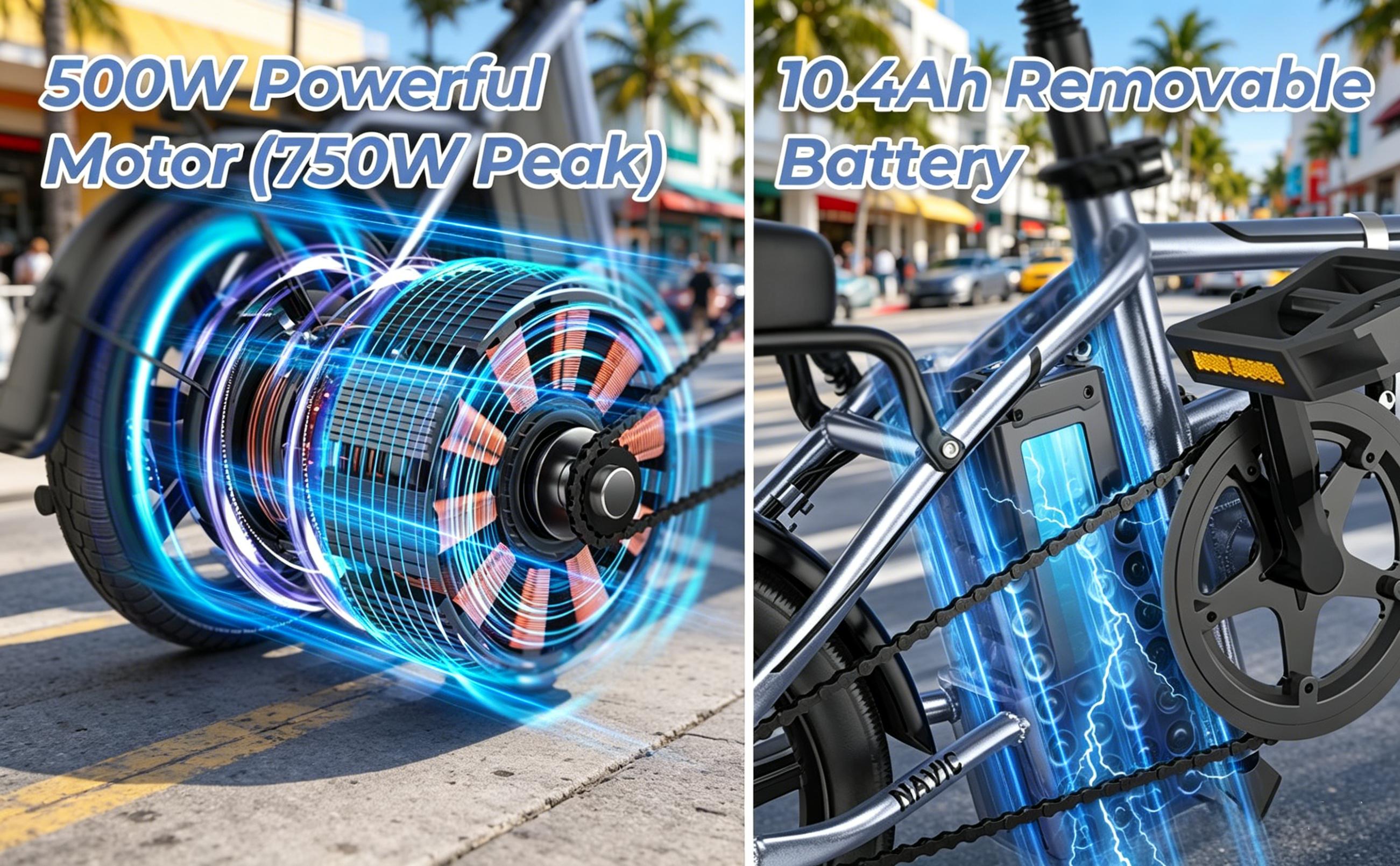 US 14" Foldable Electric Bike for Adults | 750W Peak Motor, 22 MPH ...