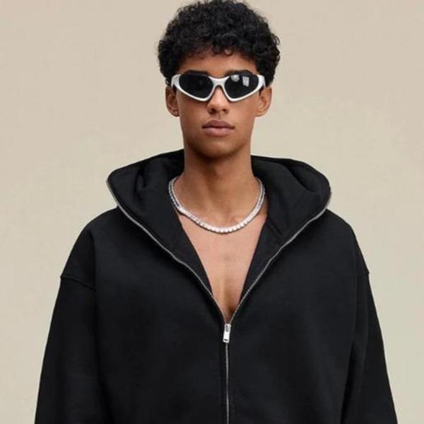 LLLang Blinko Balaclava Jacket Zip Up Fashion Double Layer Hoodie Hip ...