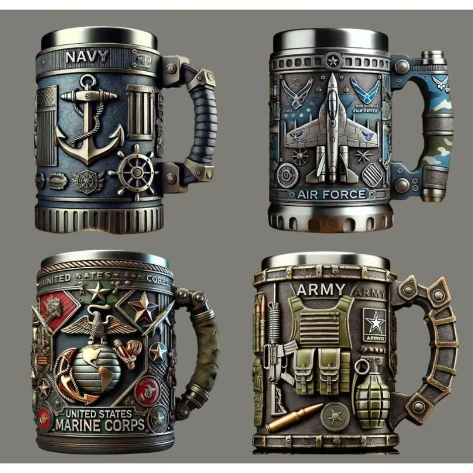 Military 3D Mug, 250th Anniversary Creative USMC Coffee Mug, 3D Printed ...