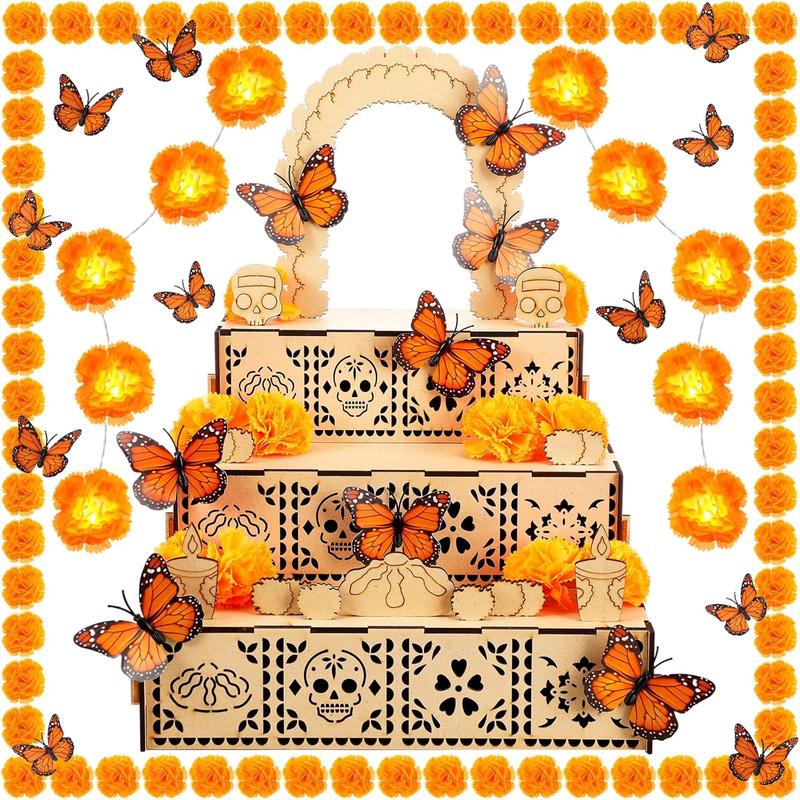 34 Pcs Dia De Los Muertos Decorations Day of The Dead Altar Kit Dia De ...