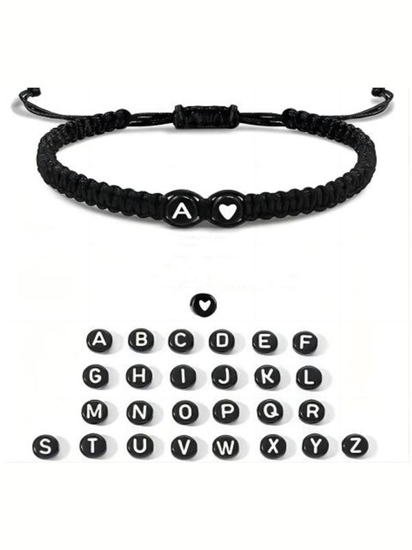 Letter Design Braided Bracelet, Simple Adjustable Hand Jewelry for ...