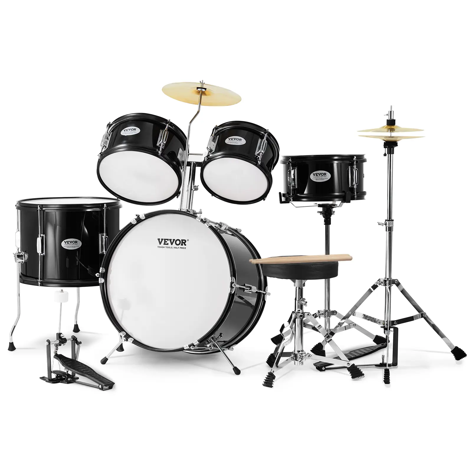 5-Piece Kids Drum Set - Beginner 16" Full Drum Kit - TikTok Shop